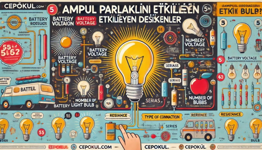 Basit Bir Elektik Devresinde Ampul Parlaklığını Etkileyen Değişkenler 5. Sınıf konu anlatımı