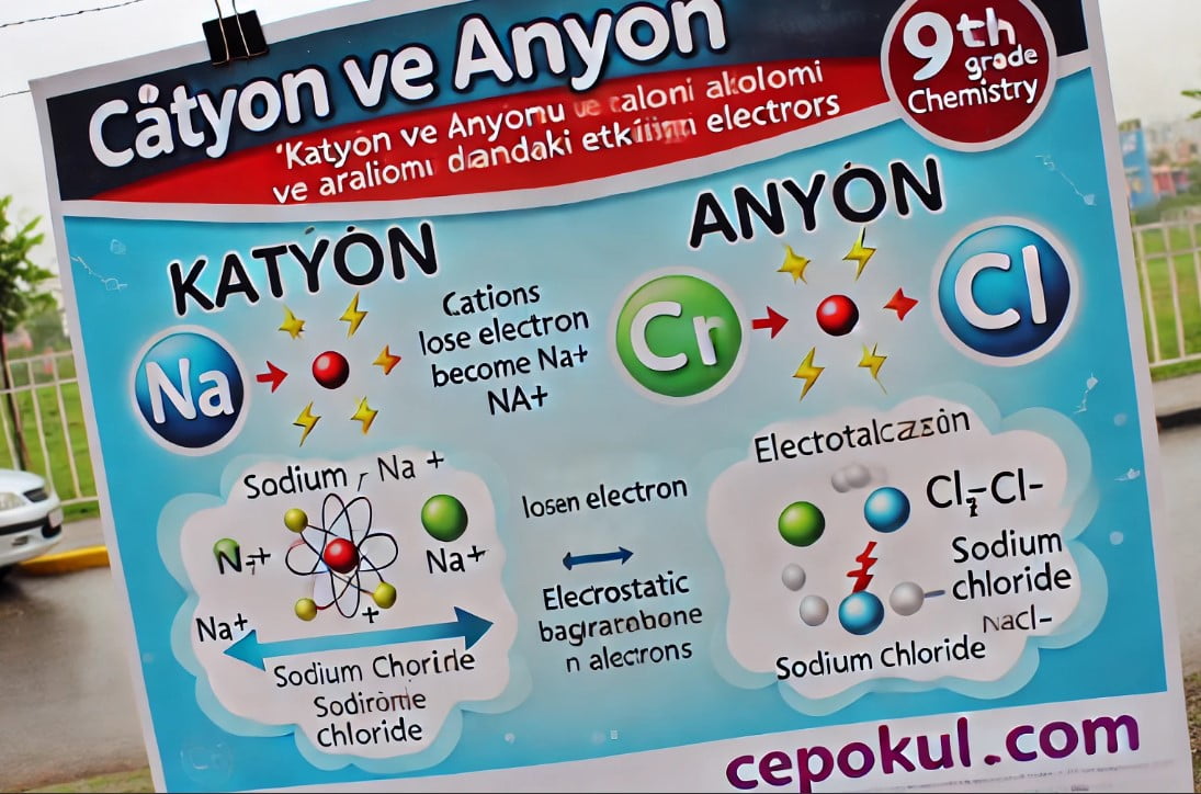 9. Sınıf Katyon ve Anyon Oluşumu ve Aralarındaki Etkileşim konu anlatımı